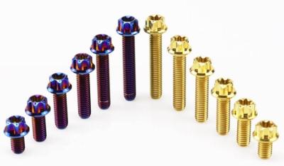 Cina Modifica esterna interna del motociclo del vitello di Plum Flange Screws M6 della lega di titanio in vendita