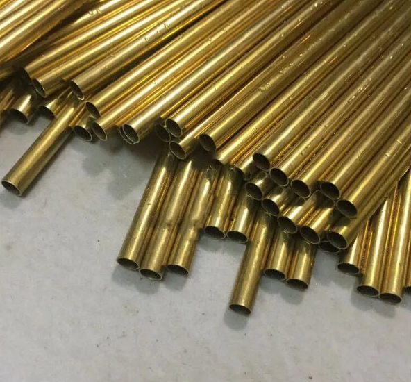 Close-up of brass tube threading
