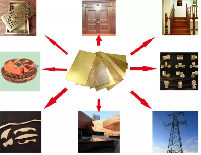 Brass plates used in various industrial applications