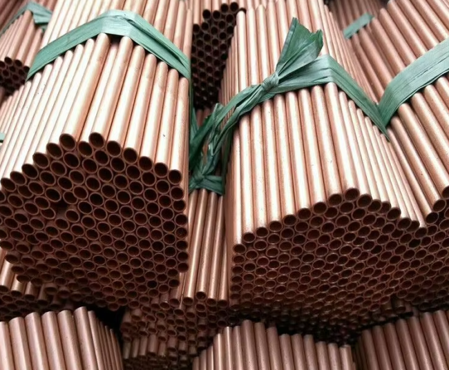 Copper tube cross-section demonstrating precise wall thickness