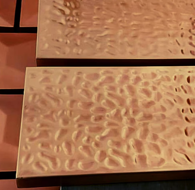 Close-up of Hammered Copper Texture