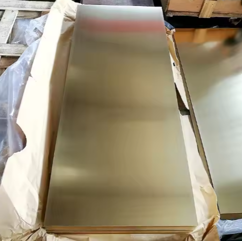 Brass sheet close-up view