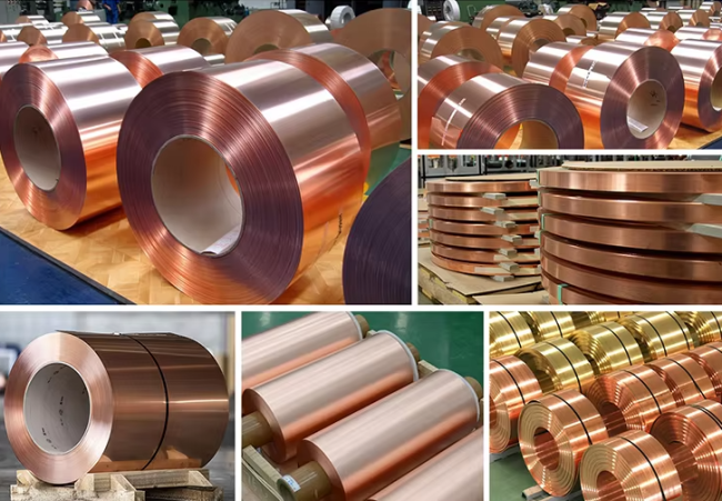 Close-up view of C1100 Copper Strip surface