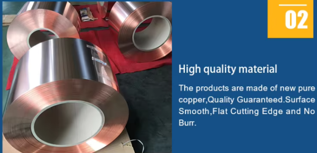 Decorative copper strip in coil form