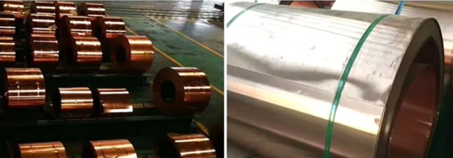 Copper strip close-up view