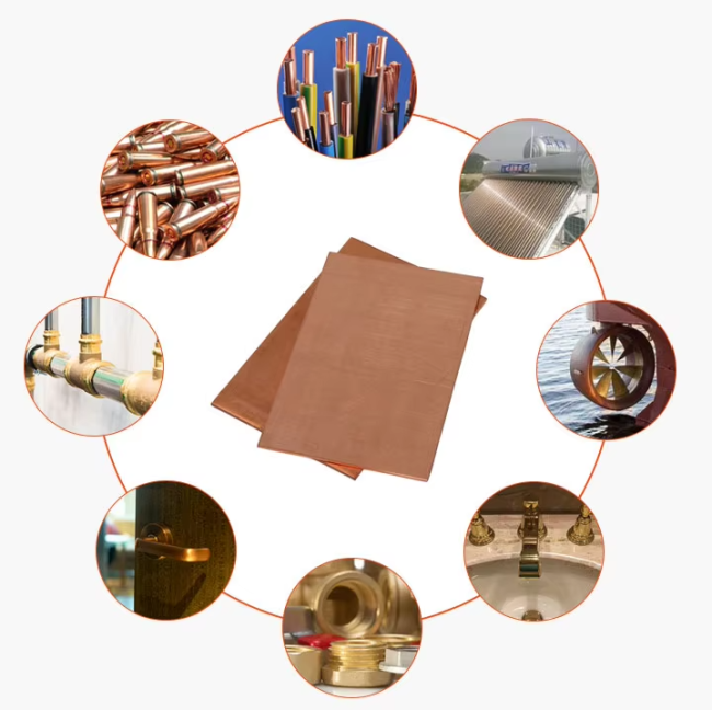 Copper plates in various industrial applications