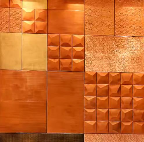 Quality Decorative Hammered Copper Sheet Metal Wall Cladding For Wall Home Decoration for sale