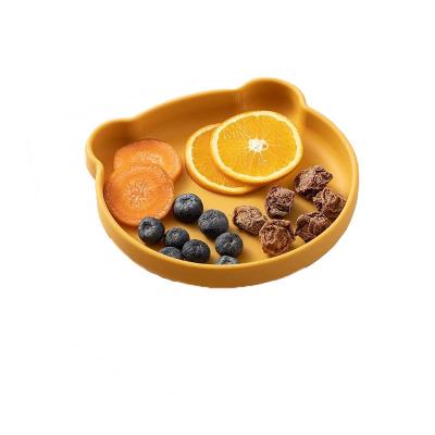 Cina Piatto di piatto di silicone rosa per bambini cucchiai e ciotole con compartimento in vendita