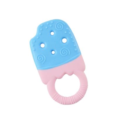 China Blue ODM/OEM BPA Free Teething Toys Personalized Silicone Teether Ice Cream With Size 9.7*5.2*0.8cm And Weight Is 25Gram Te koop