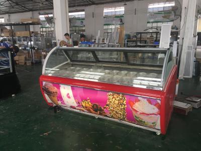 Cina Congelatore economico dell'esposizione di Gelato del portello scorrevole di 20 pentole in vendita