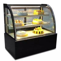 China Marble Base Curved Glass Bread Cake Display Freezer 2-10°C with 1200-1800mm Sizes and 2-4 Layer Options for sale