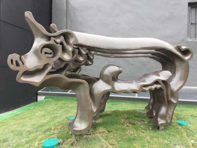 China Customized Bronze Large Outdoor Animal Sculptures 2 Meter Length Plaza Decoration for sale