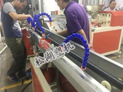 China Cable Protective Plastic Coated Metal Corrugated Pipe Production Line for sale