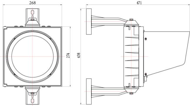 200mm traffic light shell with cobweb lens polycarbonate body aluminum brackets