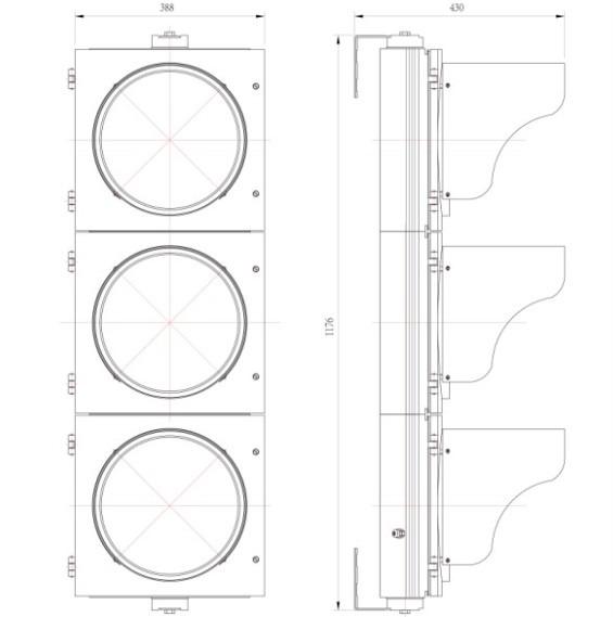 300mm fresnel lens traffic light housing