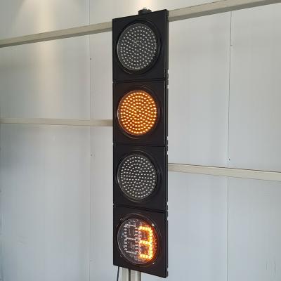 Cina 200 mm trasparente 4-aspetto lente RYG palla con timer di conto alla rovescia semaforo stradale in vendita
