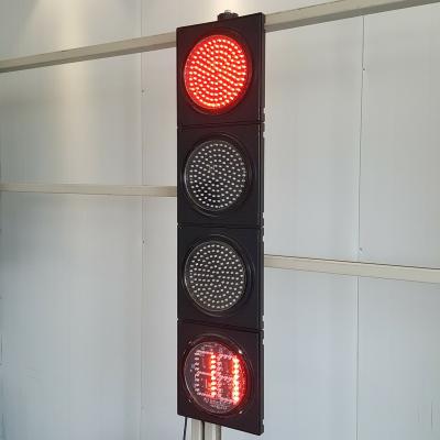 Cina 200 mm trasparente 4-aspetto lente RYG palla con timer di conto alla rovescia semaforo stradale in vendita