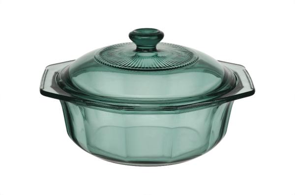 Quality Teal Color Glass Salad Bowl / High Borosilicate Glass Casserole Dishwasher Safe for sale