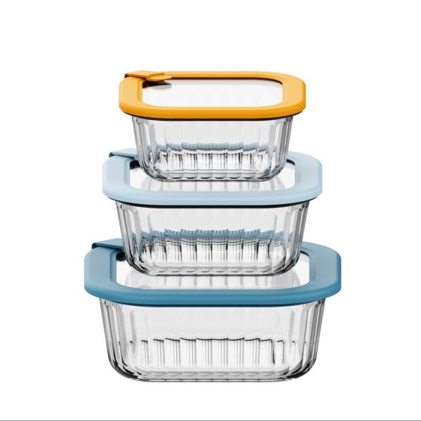 Quality Glass Containers With Silicone Vented Glass Lid for sale