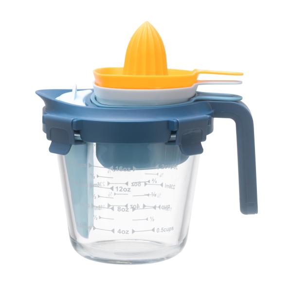 Quality Multifunctional Food Preparation Measuring Cup Set With Egg Separator / Juicer / Fat Separator for sale