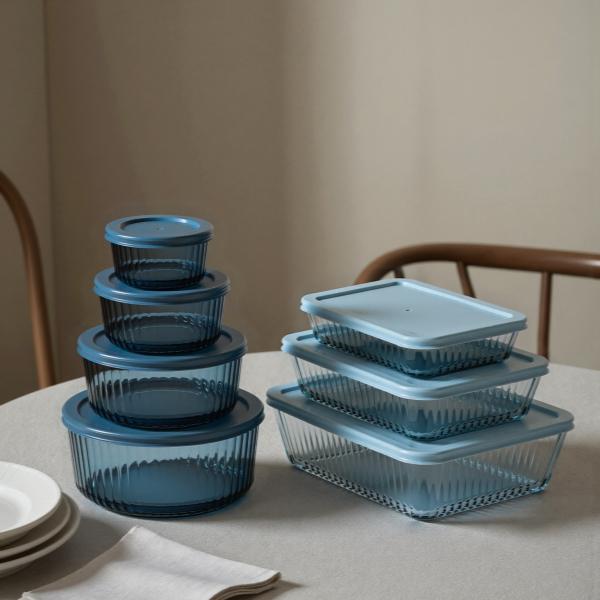 Quality Color Sprayed Glass Food Container Glass Food Storage Box With PE Lid for sale