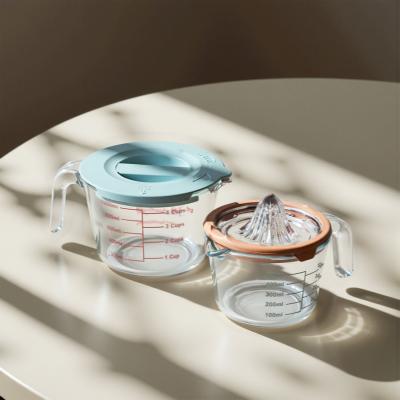China 1 Cup Clear Glass Measuring Cup Glass Measuring Bowls Freezer Safe 250ml To 2000ml for sale