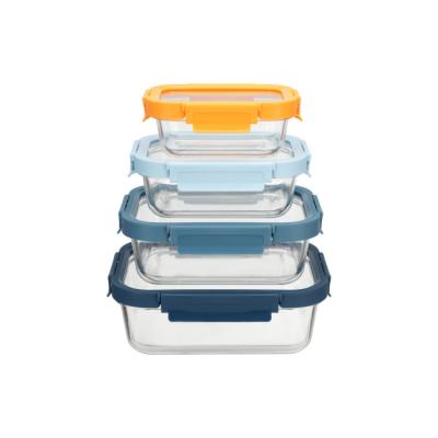 China High Borosilicate Glass Storage Containers Set Glass Lunch Box Microwave Safe With Glass Lid for sale