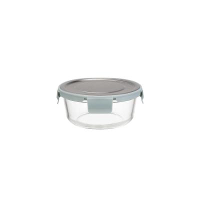 China Stijlvolle vaatwasser Microwave veilig glascontainer met 4 slot roestvrij staal deksel Te koop