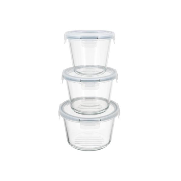 Quality Customized Clear Glass Food Container Glass Food Prep Containers With Outer Edge for sale