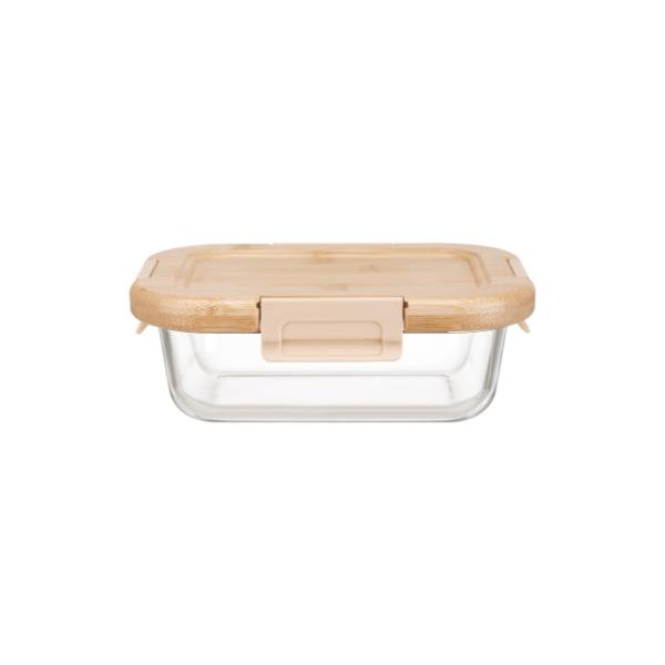 Quality Oven Safe Transparent Glass Food Storage Containers With Bamboo Lids Cool Lock for sale
