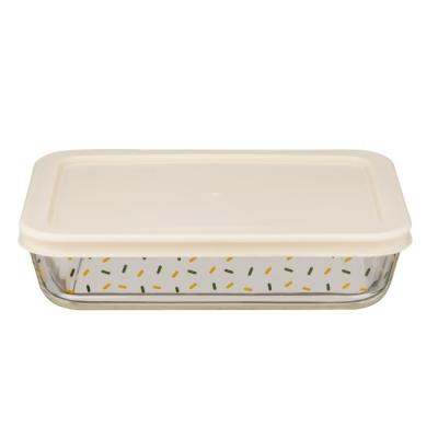 China Container de vidro para alimentos Rectangular Container de vidro para armazenamento com design cotidiano à venda