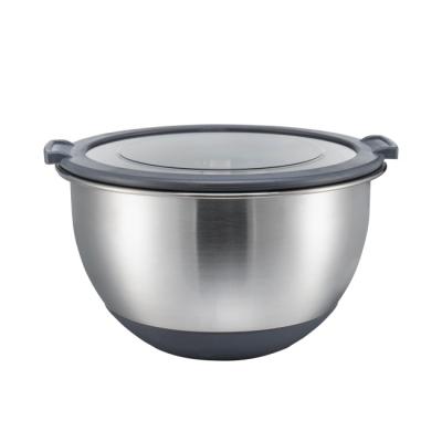 China 1500ml 3000ml 5000ml Stainless Steel Cooking Bowls Metal Mixing Bowls With Lids for sale