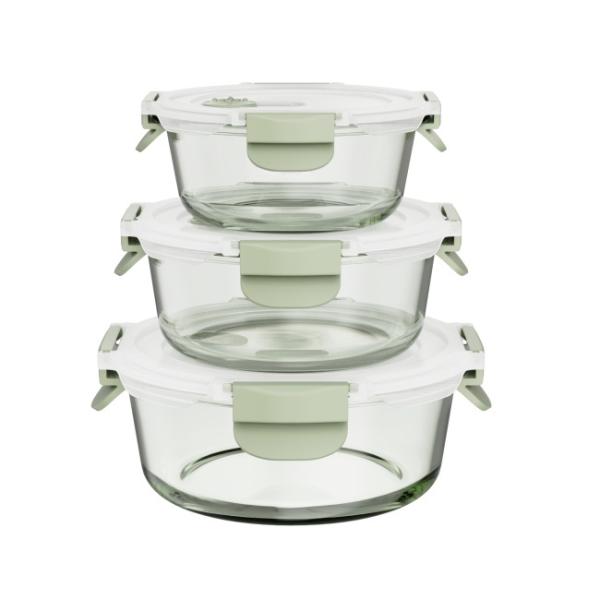 Quality Customized Color Sprayed Stackable Glass Food Storage Box With Vented Cool Lock for sale