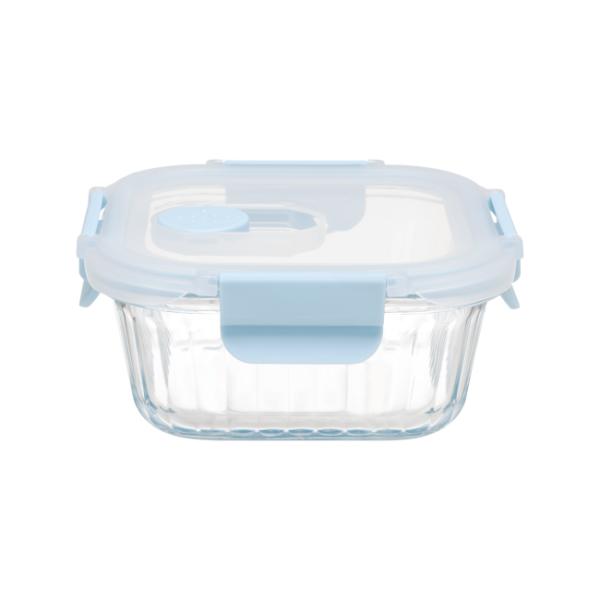 Quality Stain Resistant Striped Glass Food Container With Vented Cool Lock PP Lid for sale