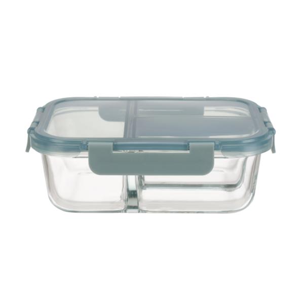 Quality Divided Glass Food Container with Cool Lock PP Lid for sale