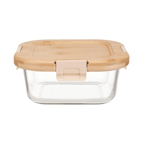 Quality Oven Safe Transparent Glass Food Storage Containers With Bamboo Lids Cool Lock for sale