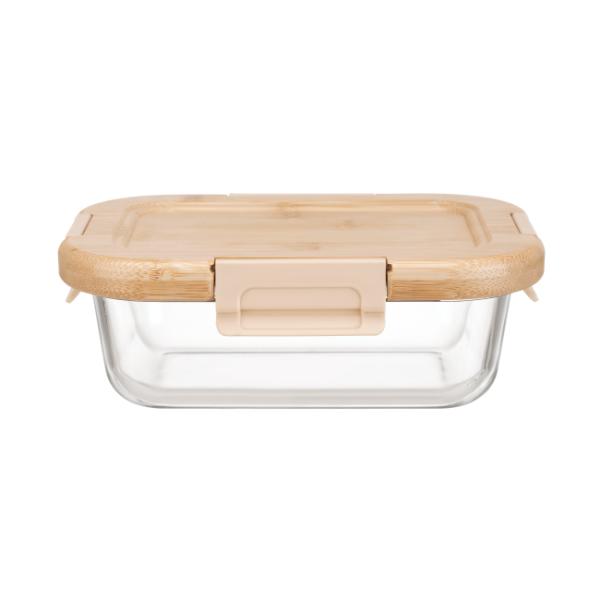 Quality Oven Safe Transparent Glass Food Storage Containers With Bamboo Lids Cool Lock for sale