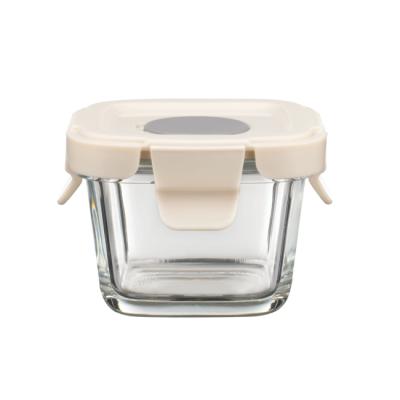 China Different Lids Mini Glass Food Container Small Glass Food Container With Lid 120ml 130ml 160ml for sale