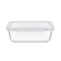 Quality Customized Clear Glass Food Container Glass Food Prep Containers With Outer Edge for sale