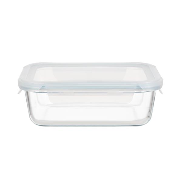 Quality Customized Clear Glass Food Container Glass Food Prep Containers With Outer Edge 4 Lock PP Lid for sale