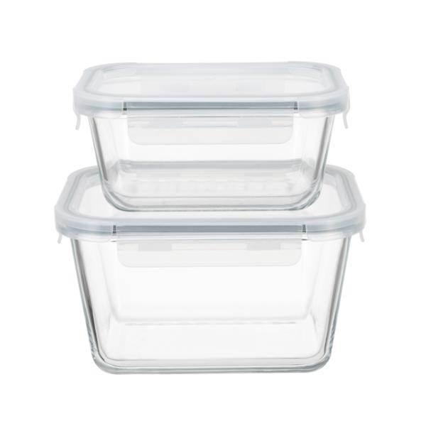 Quality Customized Clear Glass Food Container Glass Food Prep Containers With Outer Edge for sale