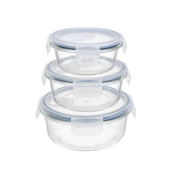 Quality Glass Food Container With Vented 4 Lock PP Lid - A for sale