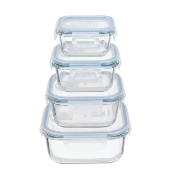 Quality Glass Food Container With Vented 4 Lock PP Lid - A for sale