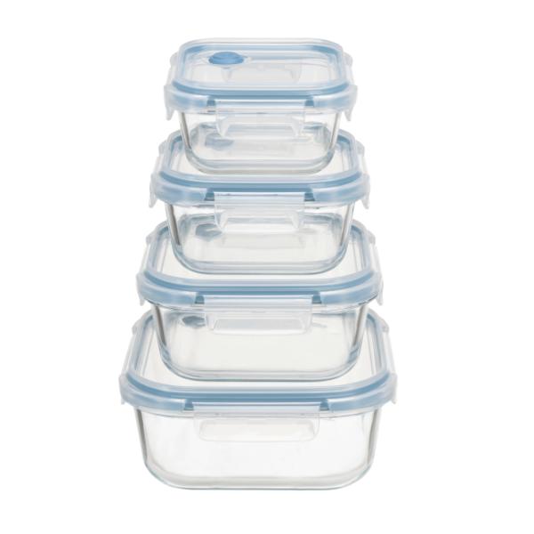 Quality Glass Food Container With Vented 4 Lock PP Lid - B for sale