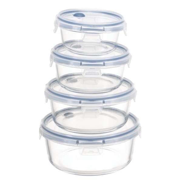 Quality Glass Food Container With Vented 4 Lock PP Lid - B for sale