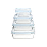 Quality Glass Food Container With Vented 4 Lock PP Lid - B for sale