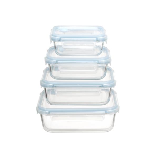 Quality Glass Food Container With Vented 4 Lock PP Lid - B for sale