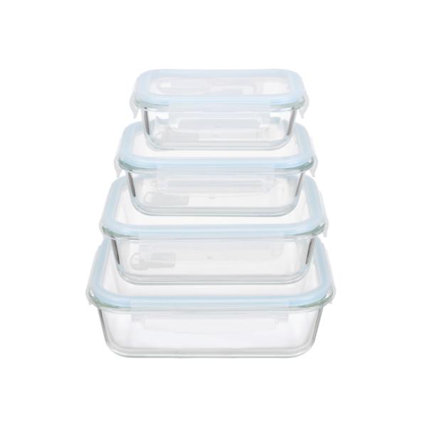Quality Glass Food Container With Vented 4 Lock PP Lid - A for sale