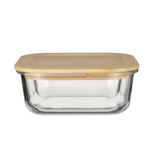 Quality Glass Food Container With Concave Bamboo Lid for sale
