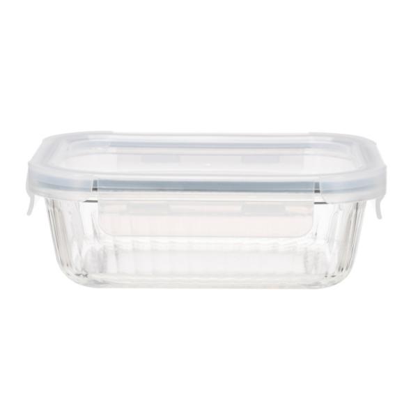 Quality Striped High Borosilicate Glass Food Container with PP Lid for sale